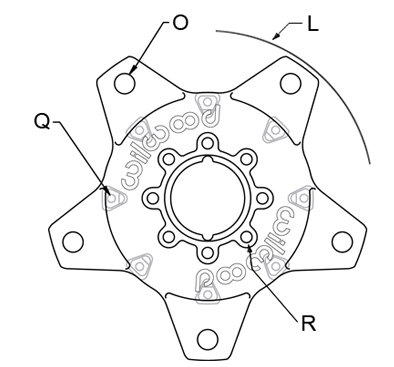 Wilwood - Hub Front-View Diagram: 270-8434C