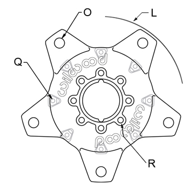 Wilwood - Hub Front-View Diagram: 270-8436c